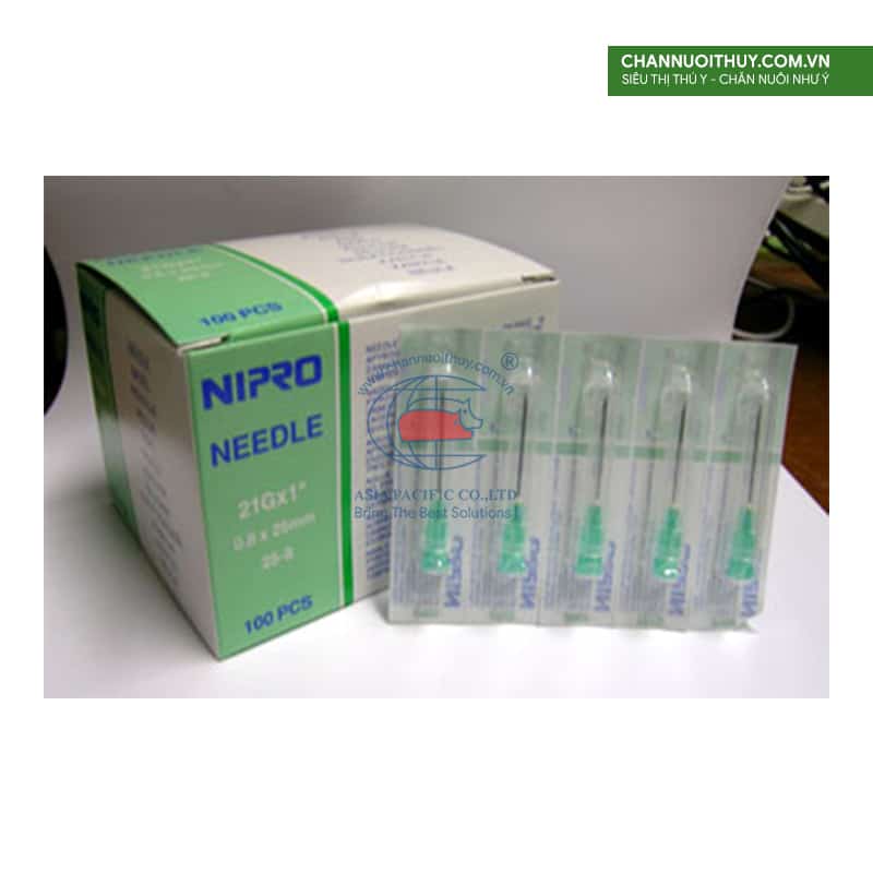 Kim tiêm cho máy chích tự động Nipro, đốc nhựa và đầu inox 304